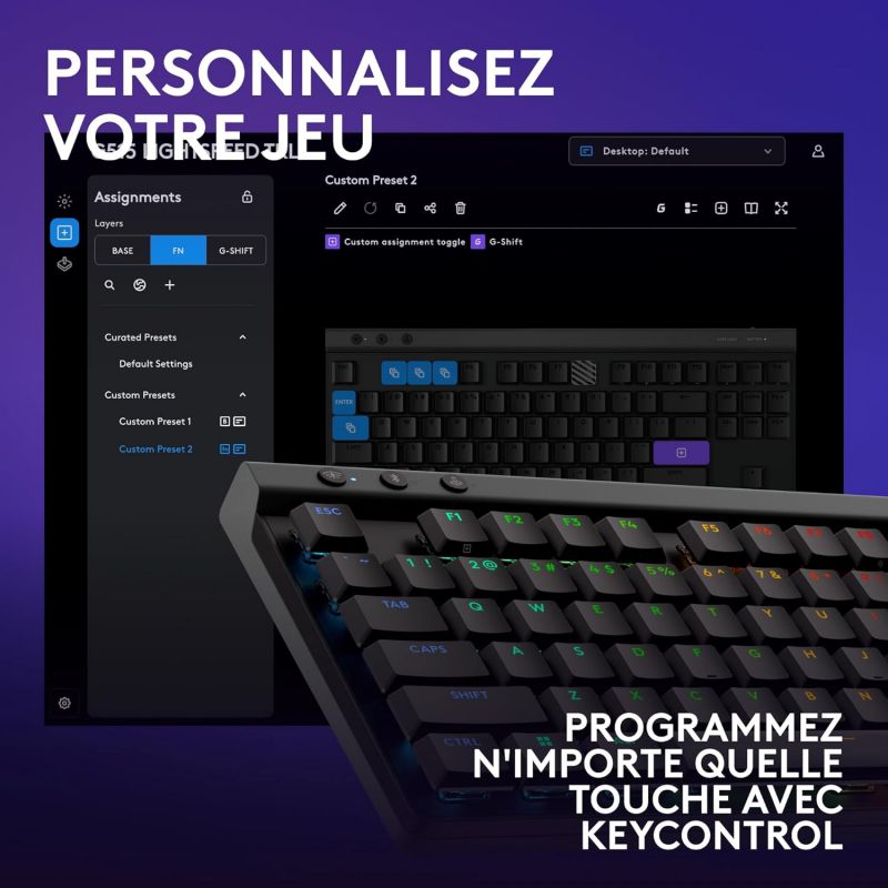 Clavier Gaming Pc Logitech g515 Tkl Lightspeed Noir (Mecanique Lineaire ...